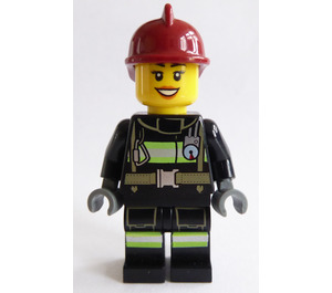 LEGO Female Firefighter With Dark Red Helmet Minifigure | Brick Owl ...