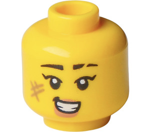 LEGO Female Head with Black Eyebrows and Smile with Teeth (3626 ...