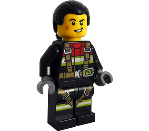 LEGO Firefighter with Black Hair Minifigure | Brick Owl