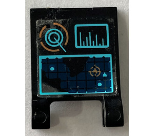 LEGO Flag 2 x 2 with Bar Chart and Map on Screen Sticker without Flared ...