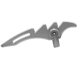 LEGO Flat Silver Crescent Blade with Serrated Edge and Bar (98141 ...