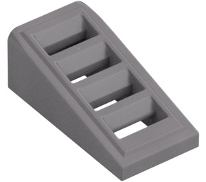 LEGO Flat Silver Slope 1 x 2 x 0.7 (18°) with Grille (61409 / 113474 ...