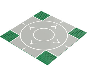 LEGO Green Baseplate 32 x 32 with Runway Crossroads (7-Stud) with Wide ...