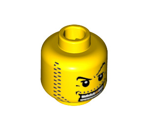 LEGO Head with Stubble, Wide Grin, Gold Tooth and Arched Eyebrow (13628 ...