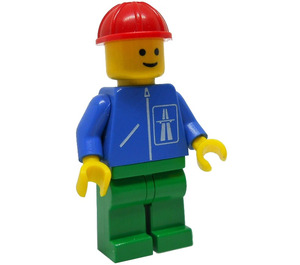 LEGO Highway worker with green legs and red construction helmet ...