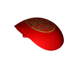 LEGO Large Round Shoulder Armor with Ornate Gold Flaming Lion Head ...