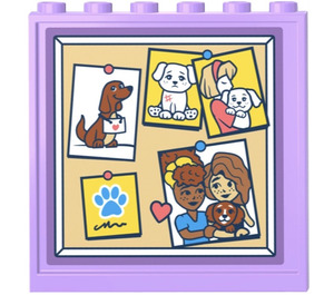 LEGO Lavender Panel 1 x 6 x 5 with Dog Photos on Pinboard Sticker ...