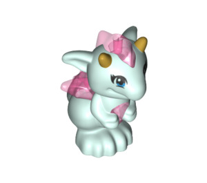 LEGO Light Aqua Baby Dragon with Transparent Dark Pink (26090 / 33915 ...