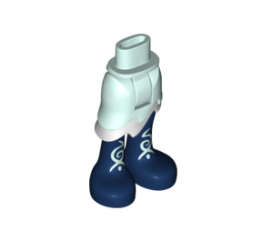 LEGO Light Aqua Minidoll Hip with Wavy Skirt with White Wave and Dark ...