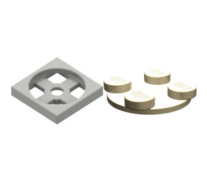 LEGO Light Gray Turntable 2 x 2 Plate with Tan Top | Brick Owl - LEGO ...