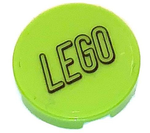 LEGO Lime Tile 2 x 2 Round with LEGO Black Outlined on Transparent ...