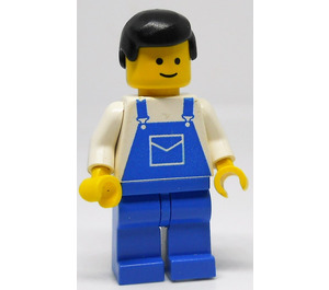LEGO Man with Blue Overalls and Black Hair Minifigure | Brick Owl ...
