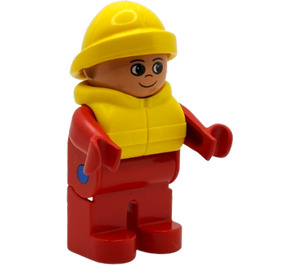 LEGO Man with Yellow Life Jacket and Rain Hat Duplo Figure | Brick Owl ...