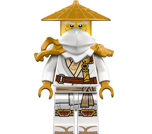 LEGO Master Wu with White Robe and Dragon Shoulder Armor Minifigure ...