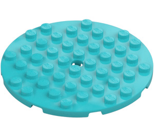 LEGO Medium Azure Plate 8 x 8 Round with Hole (74611) | Brick Owl