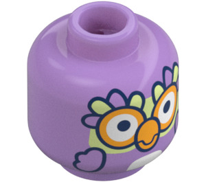 LEGO Medium Lavender Minifigure Head with Chattermax Owl Toy (3274 ...