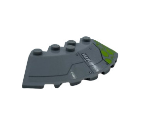 LEGO Medium Stone Gray Brick 6 x 6 Round (25°) Corner with Lime ...