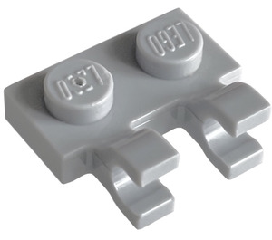 LEGO Medium Stone Gray Plate 1 x 2 with Horizontal Clips (flat fronted ...
