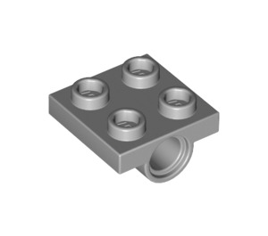 LEGO Medium Stone Gray Plate 2 x 2 with Pin Hole without Underneath ...