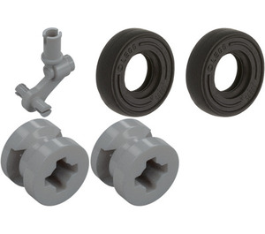 LEGO Medium Stone Gray Technic Pin with Wheels Holder with Medium Stone ...