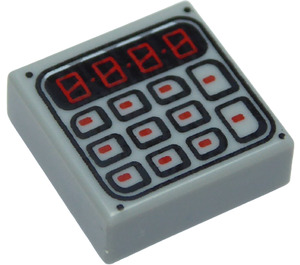 LEGO Medium Stone Gray Tile 1 x 1 with Keypad Pattern and Red Digital ...