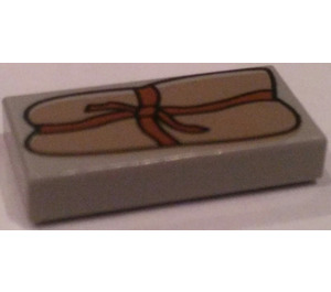 LEGO Medium Stone Gray Tile 1 x 2 with Parcel with Groove (42226 / ...
