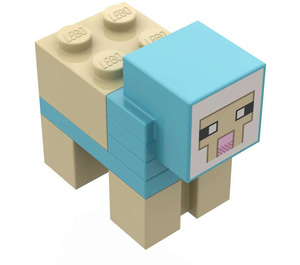 LEGO Minecraft Sheep (Medium Azure, Sheared) | Brick Owl