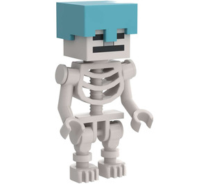 LEGO Minecraft Skeleton with Medium Azure Helmet Minifigure | Brick Owl
