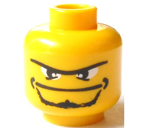 LEGO Minifigure Head with Goatee and Unibrow and White Eyes (Safety ...