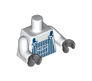 LEGO Minifigure Torso with Blue Striped Overalls Bib (76382 / 88585 ...