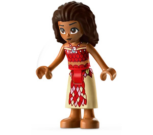 LEGO Moana with Dark Red Top and Skirt with Feathers Minifigure | Brick ...