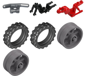 LEGO Motorcycle Cruiser with Flat Silver Wheels and Handlebars | Brick Owl