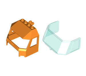LEGO Orange Cockpit 6 x 4 x 3 with Glass | Brick Owl - LEGO Marketplace
