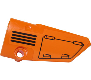 LEGO Orange Curved Panel 4 Right with Hatch and Grille Sticker (64391 ...