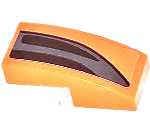 LEGO Orange Slope 1 x 2 Curved with Bumper Right Sticker (11477 ...
