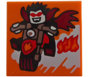LEGO Orange Tile 2 x 2 with Vampire on Motorcycle with Groove (3068 ...