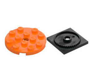 LEGO Orange Turntable 4 x 4 x 0.667 with Black Locking Base | Brick Owl ...