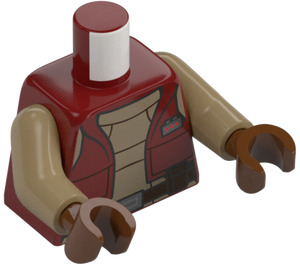 LEGO Padme Amidala with Dark Red Vest and Flesh Lips Minifig Torso (973 ...
