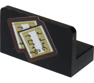 LEGO Panel 1 x 2 x 1 with Sheet Music Sticker with Rounded Corners ...