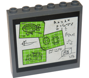 LEGO Panel 1 x 6 x 5 with Whiteboard Designs and Formulas Sticker ...