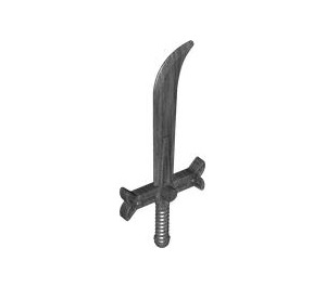 LEGO Pearl Dark Gray Curved Sword with Wide Hilt (7368) | Brick Owl