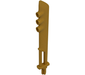 LEGO Pearl Gold Blade with 3 Bar Holders and Axle (35633) | Brick Owl