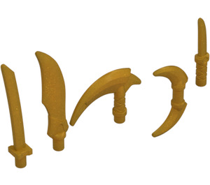 LEGO Pearl Gold Ninjago Weapon Pack with Hooks, Knives and Swords ...