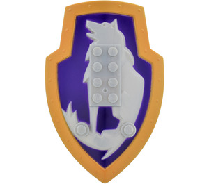 LEGO Pearl Light Gray Curved Shield with Danju Wolf (50654) | Brick Owl ...