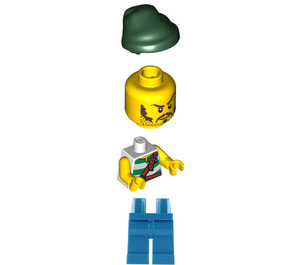 LEGO Pirates Chess Set Pirate with White and Green Stripes Shirt and ...