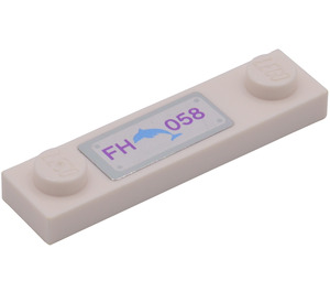 LEGO Plate 1 x 4 with Two Studs with FH 508 License Plate Sticker ...