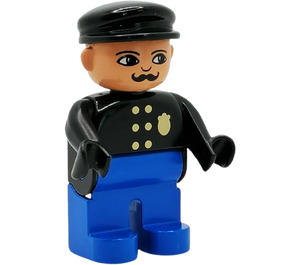 LEGO Policeman with Black Top and Hat with Blue Legs Duplo Figure ...