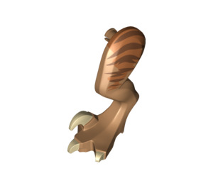 LEGO Raptor Back Left Leg (Large) with Dark Brown Stripes over Dark ...