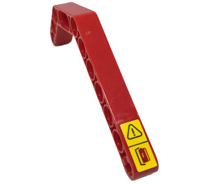 LEGO Red Beam 3 x 3.8 x 7 Bent 45 Double with Warning Signs Sticker ...