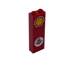 LEGO Red Brick 1 x 2 x 5 with Shell and Vodafone Logos Sticker (2454 ...